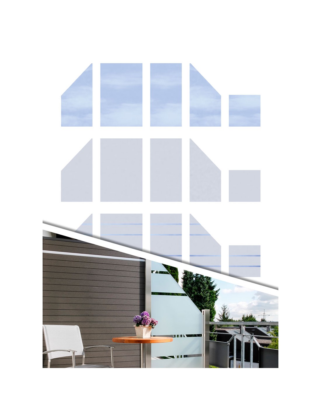 Séparation de balcon et terrasse en verre