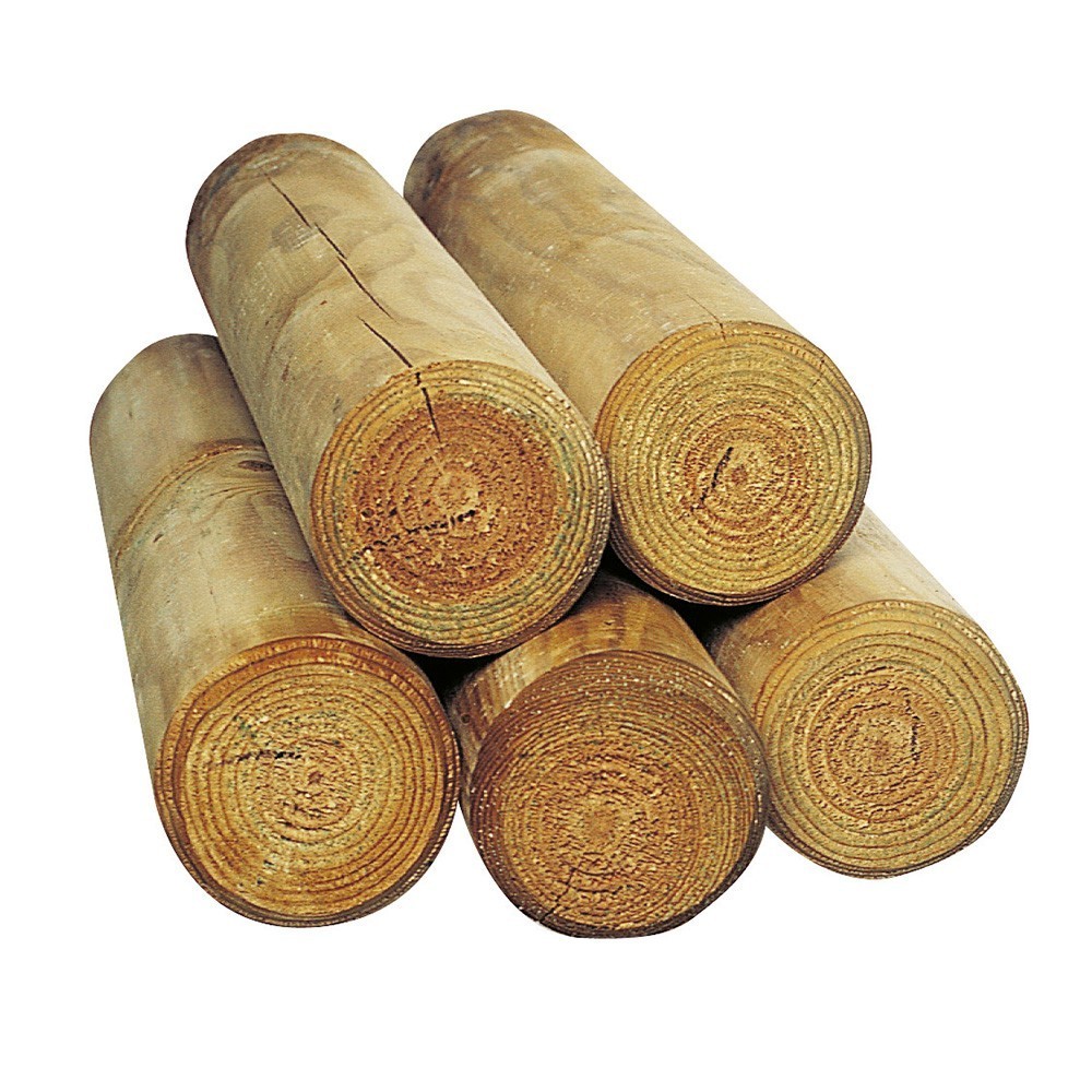 Rondhout palen gepunt