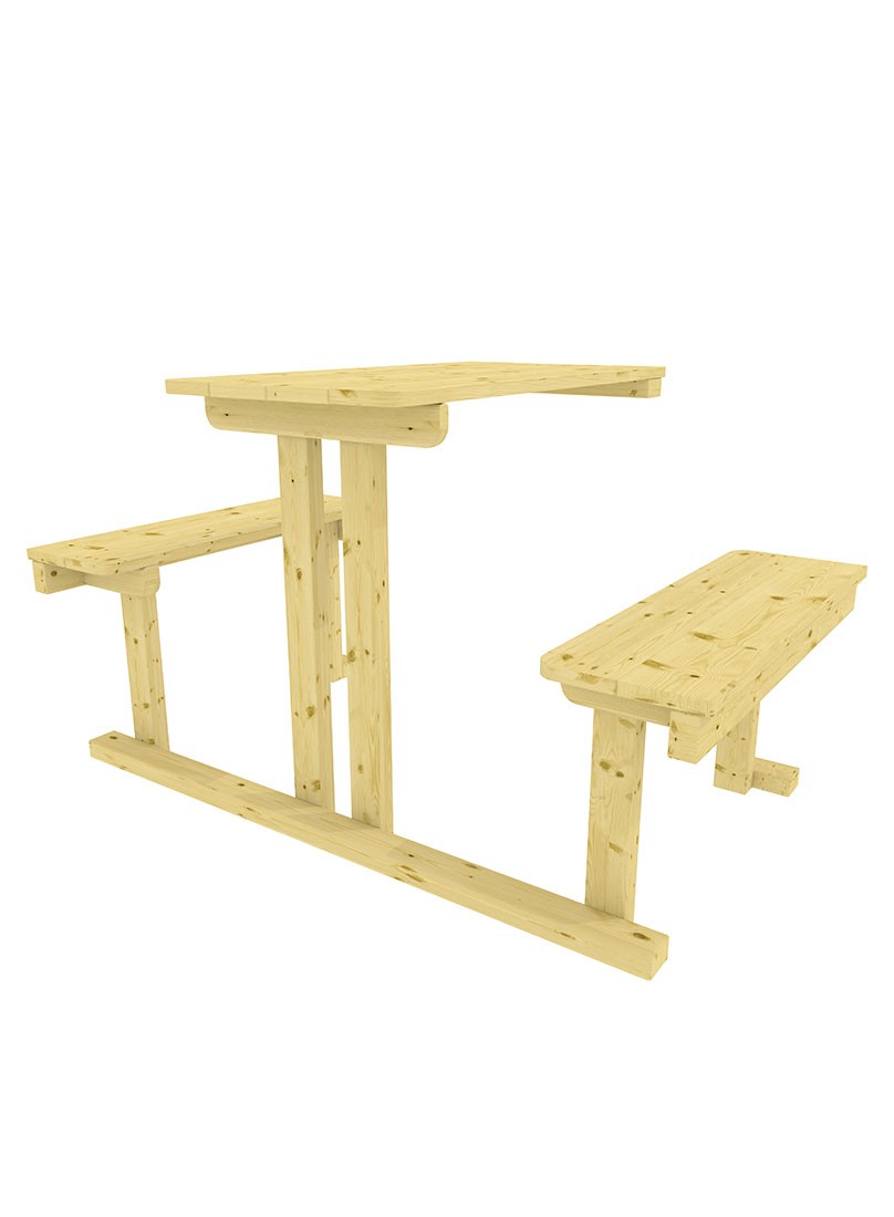 Tafel met banken voor schommeltoren