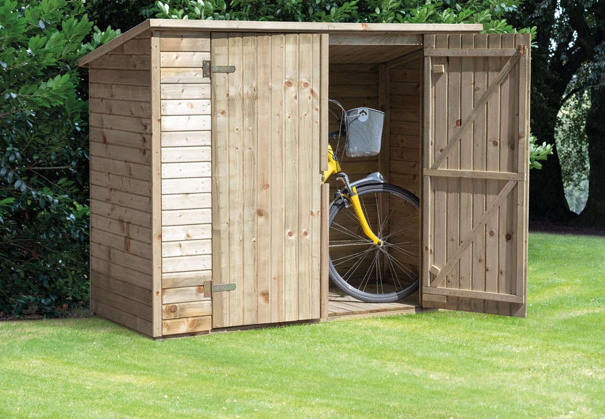 Houten fietsenstallingen