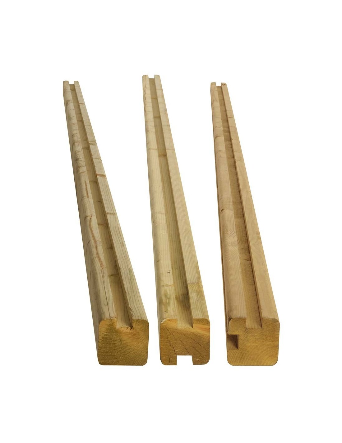 Poteau rainuré Dimensions 9 x 9 cm Rainure 30 mm Option Pieu de fin