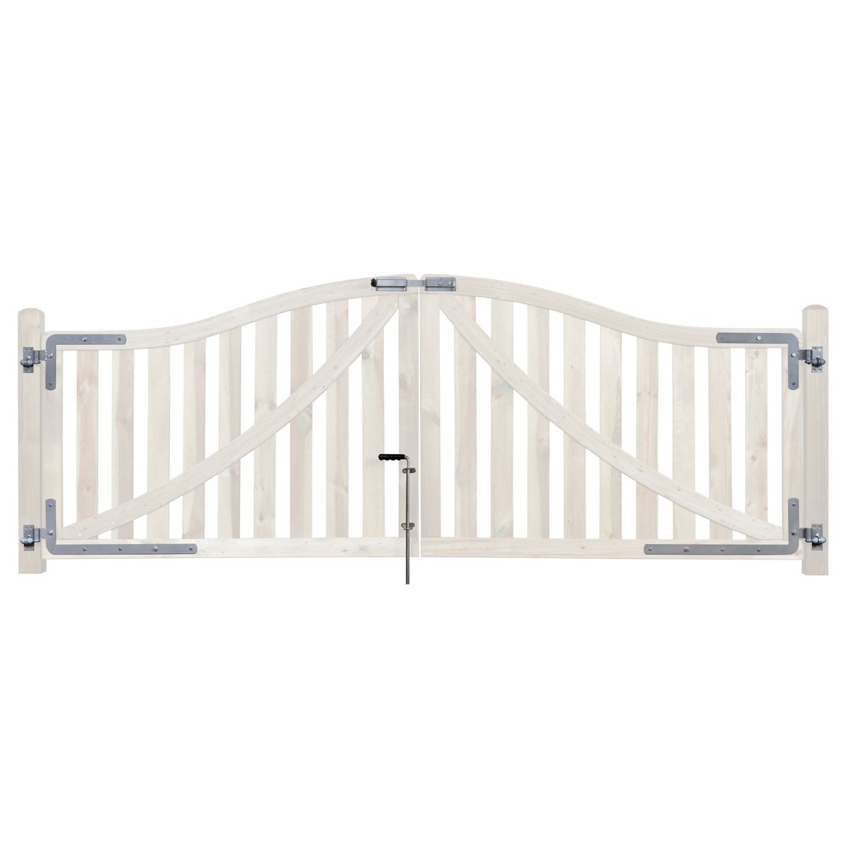 Beslagset voor hardhout dubbele poort rondboog