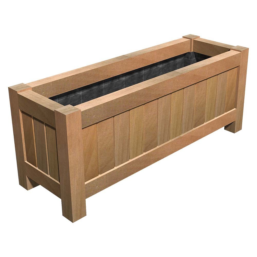 Bac à fleurs en bois exotique