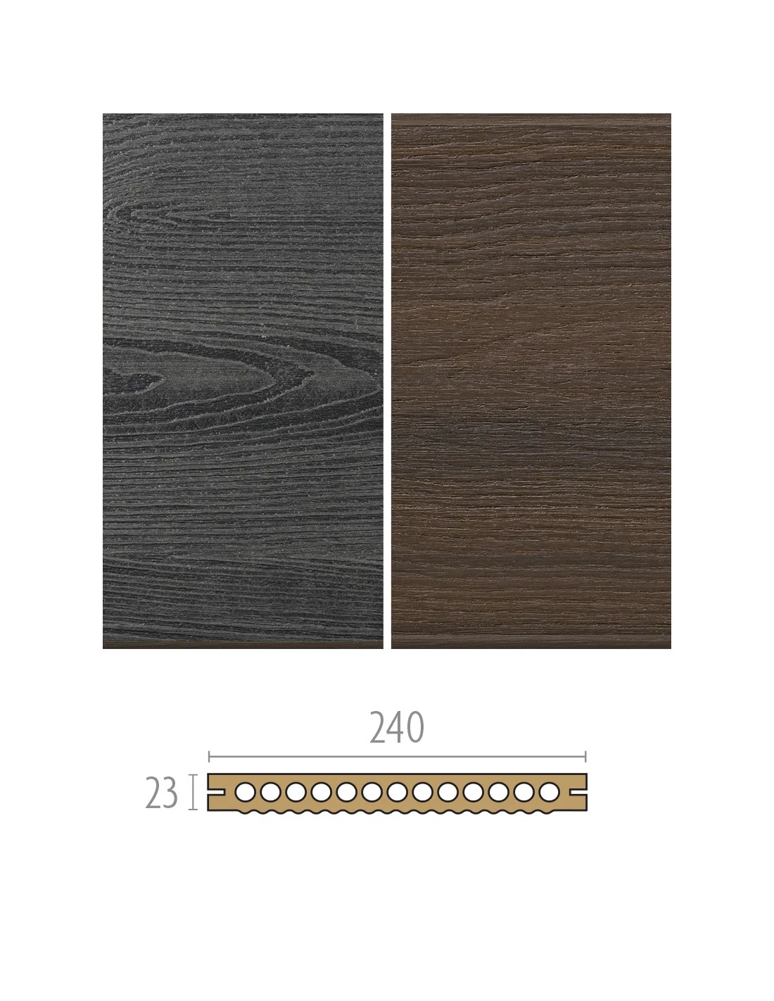 Planches de terrasse en bois composite Deck WPC - fixation invisible