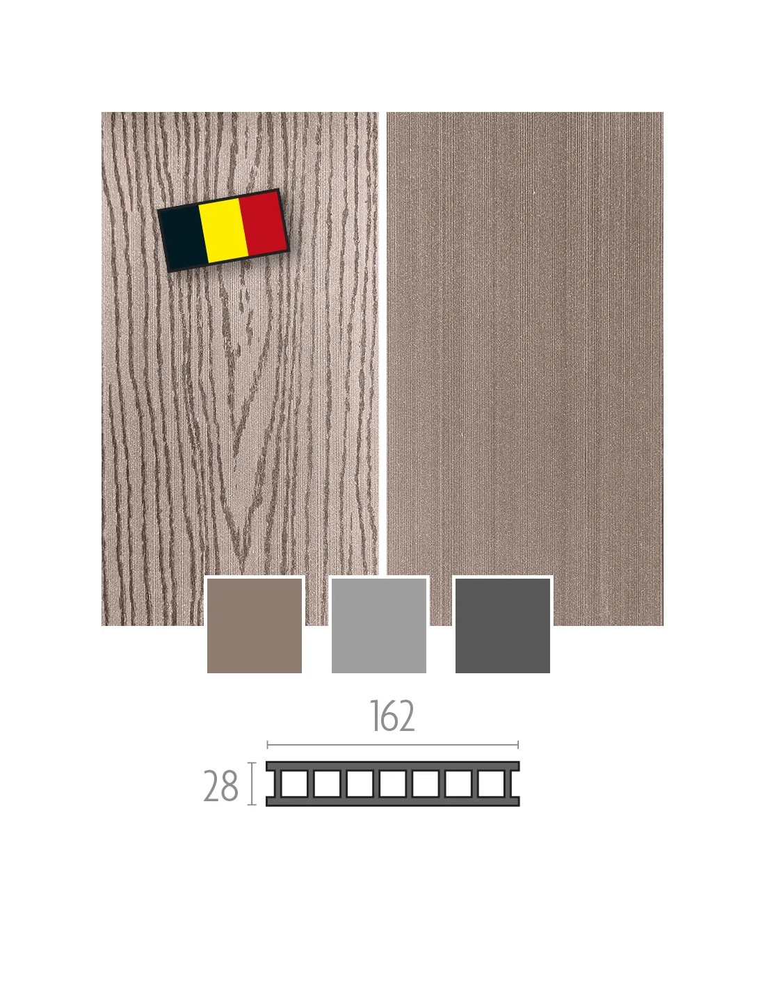 Planches de terrasse en bois composite Bruxelles - fixation invisible