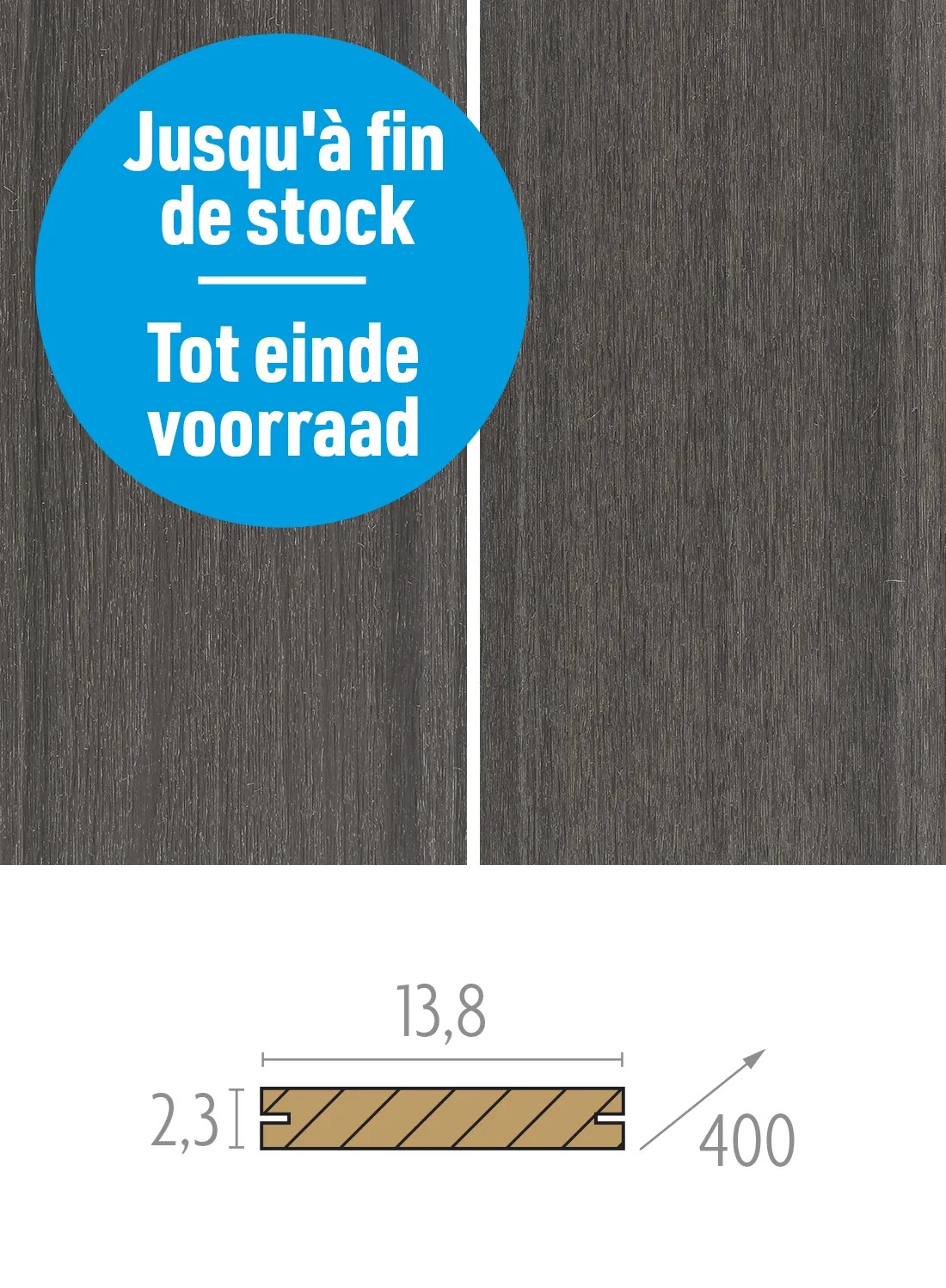 Planches de terrasse en bois composite Vintage - fixation invisible