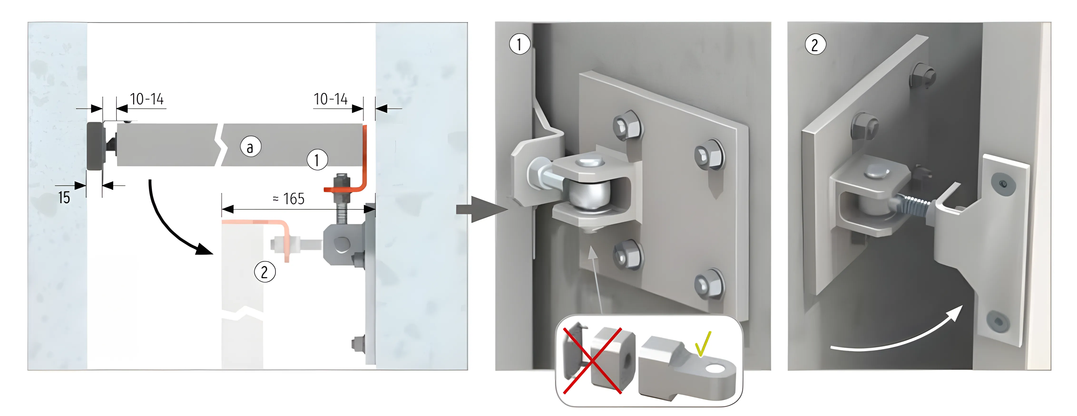 Platine pour fixation de porte contre un mur