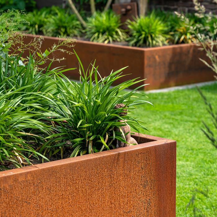 Bac potager ou arbre sans fond en acier Corten